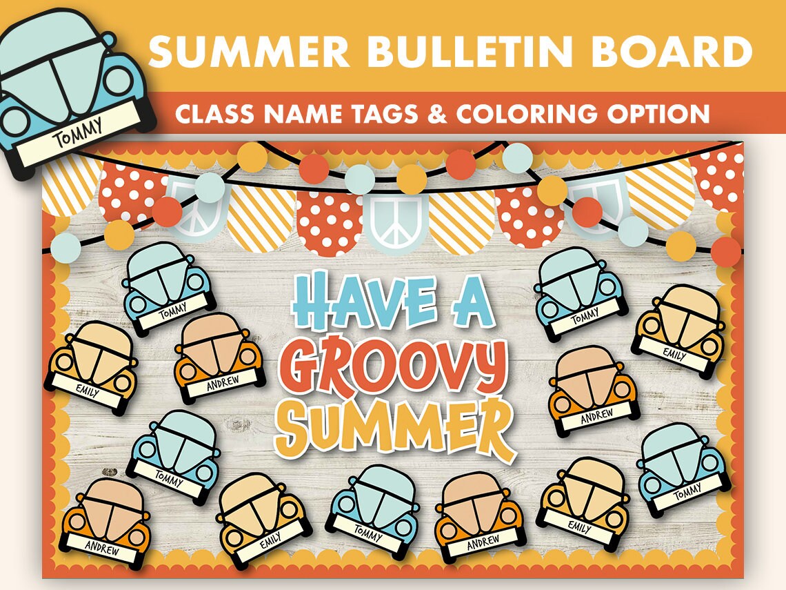 End of Year Bulletin Board Kit Have A Groovy Summer - Etsy