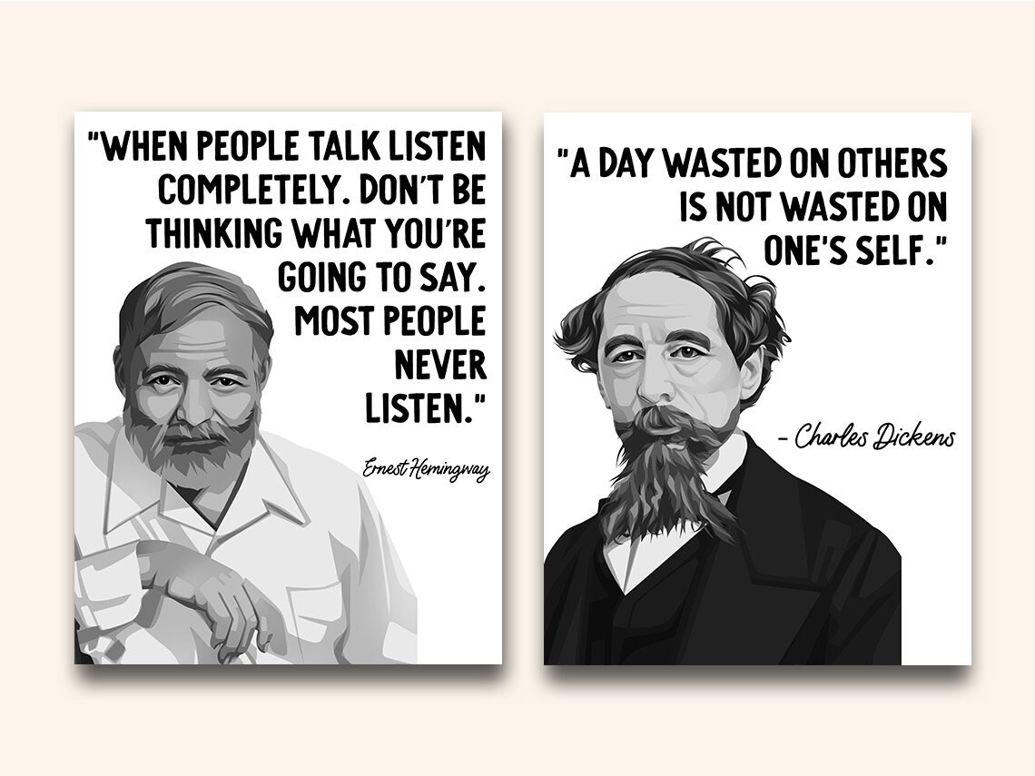 Famous Authors Printable Posters || 10 Inspiration Author Quote Posters ...