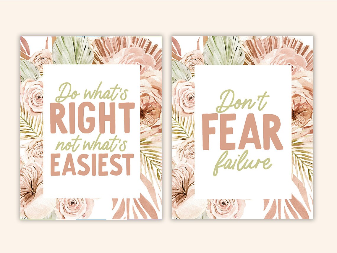 Floral Boho Growth Mindset Posters || 8 Inspiration Quote Posters for ...