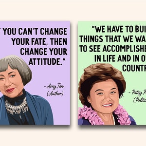 Asian American Leaders Printable Prints || 10 Inspiration Quote Posters ...