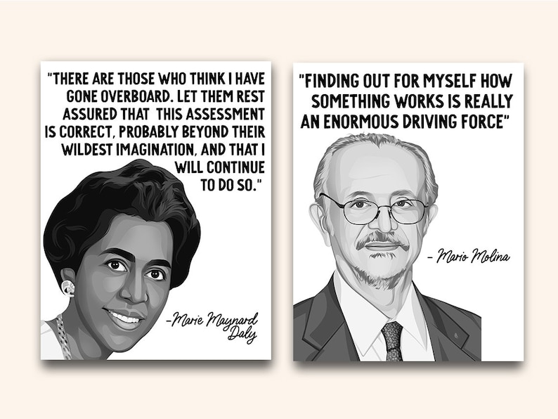 Famous Chemists Printable Posters 10 Inspiration Chemistry - Etsy