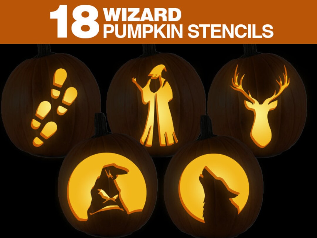 Wizard Pumpkin Stencils || Printable Wizard Pumpkin Carving Stancils ...