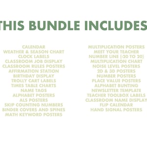 Greenery Classroom Decor Bundle || Editable Classroom Printable Display ...