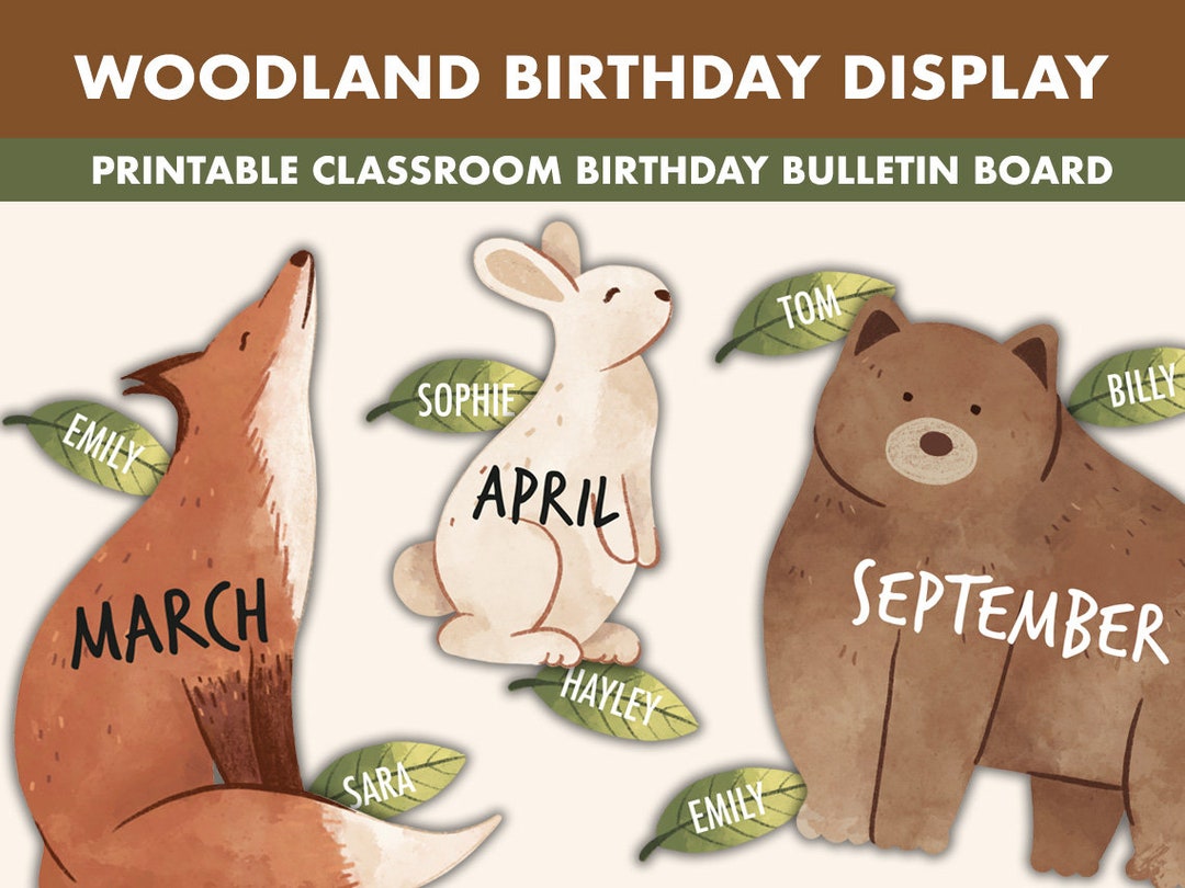 Woodland Birthday Bulletin Board Kit Birthday Display Bulletin Boards ...