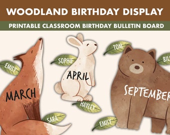Boho Forest Woodland Classroom Birthday Display - Etsy