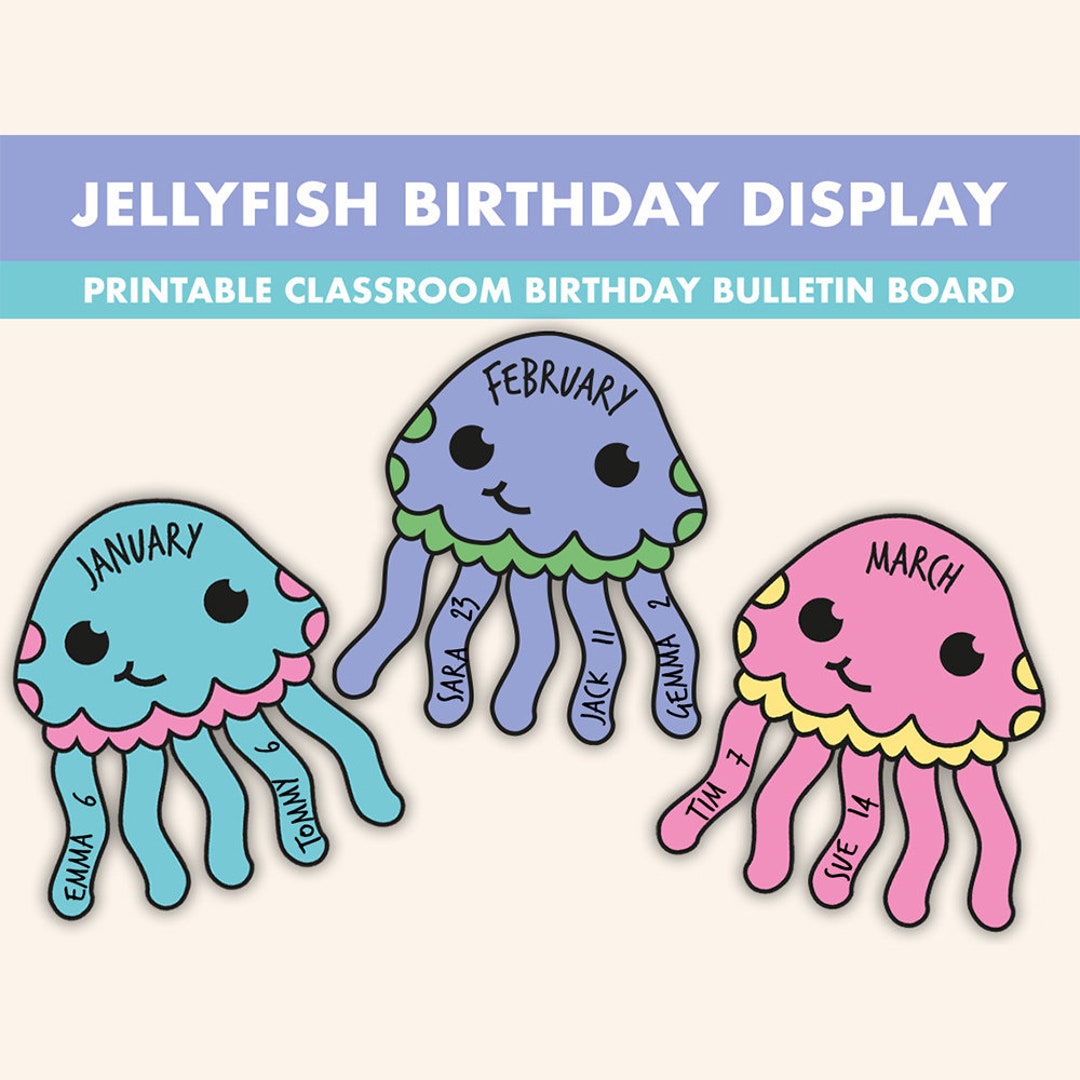 Jellyfish Birthday Bulletin Board Kit || Birthday Display Bulletin ...