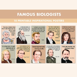 Famous Biologists Printable Posters || 10 Inspiration Biology Quote ...
