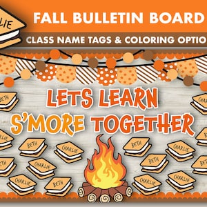 Smores Bulletin Board Kit Fall Bulletin Boards Digital Fall Bulletin ...