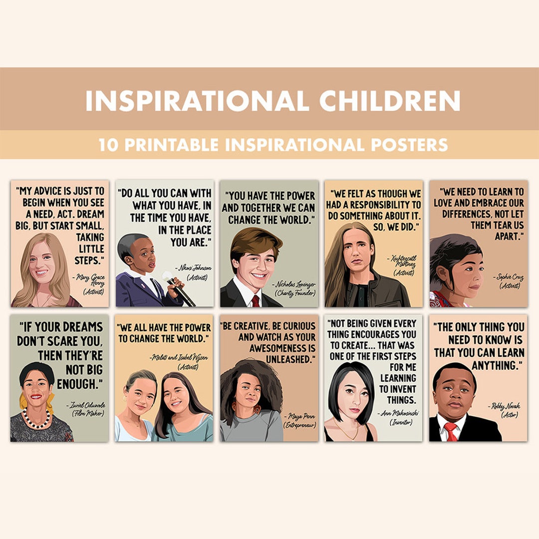 Inspirational Children Quotes Printable Posters || 10 Inspiration Kids ...