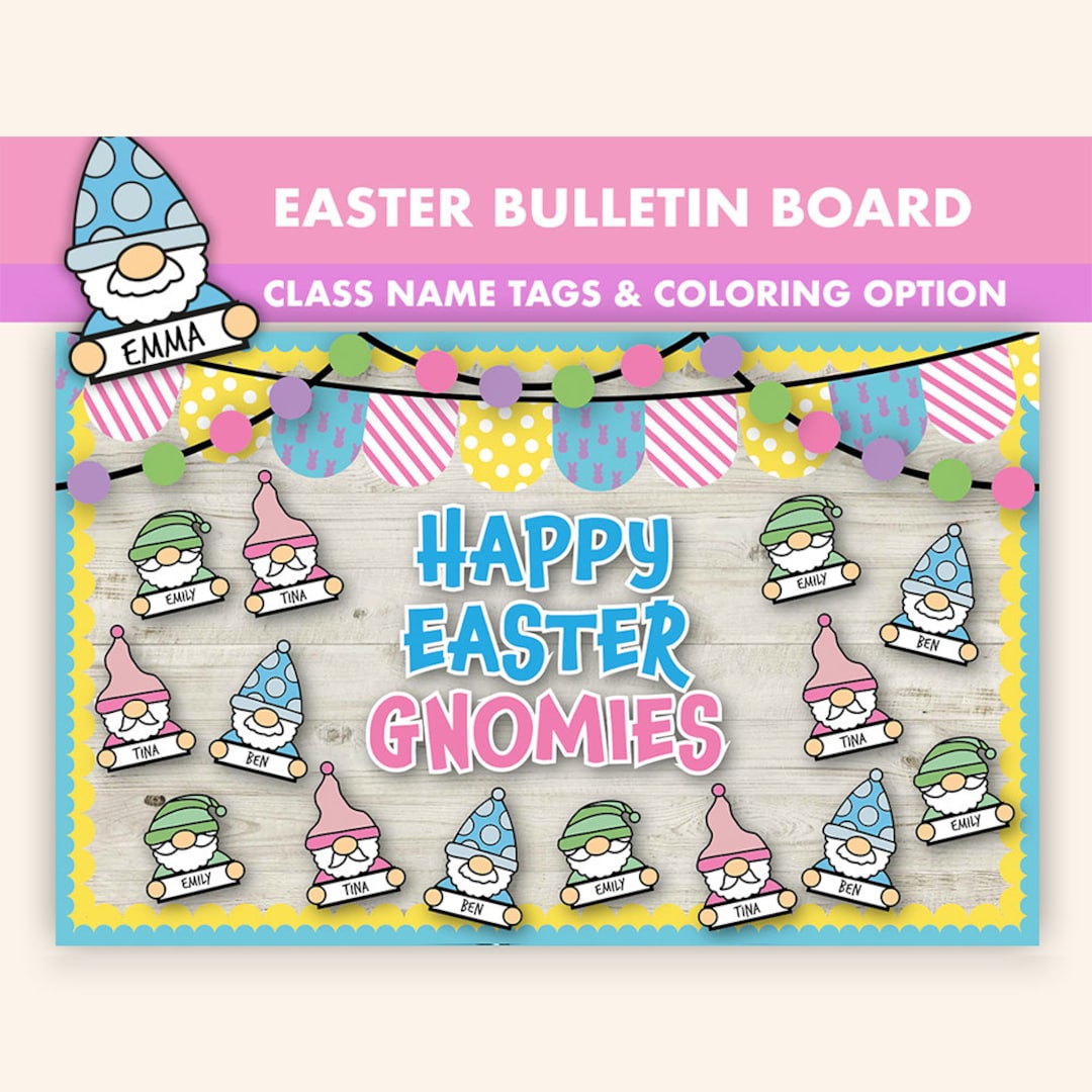 Gnome Easter Bulletin Board Kit || Spring Bulletin Boards Digital ...