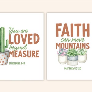 Cactus Bible Quote Posters || 8 Inspirational Green Bible Verse Wall ...