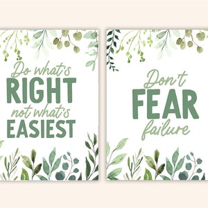 Green Botanicals Growth Mindset Posters || 8 Inspiration Quote Posters ...