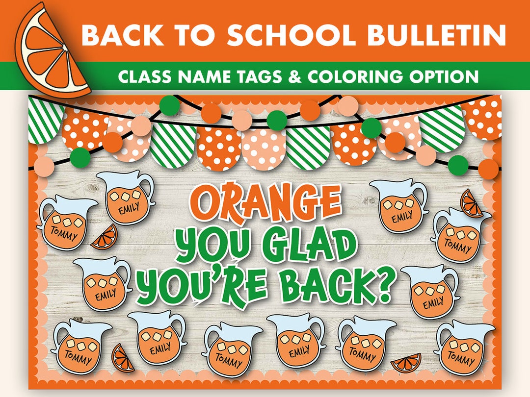 Back to School Bulletin Board Kit Orange Bulletin Boards - Etsy