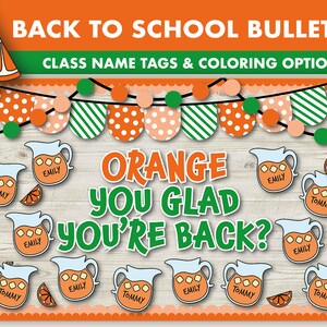 Back to School Bulletin Board Kit Orange Bulletin Boards - Etsy