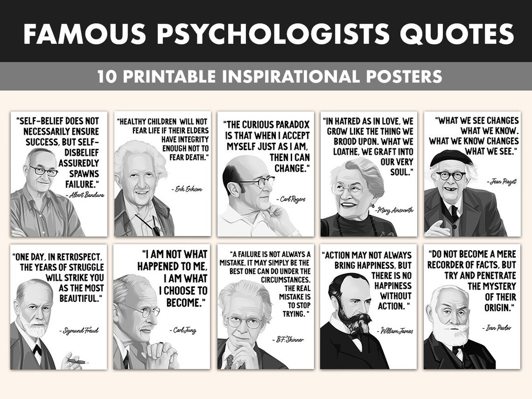 Famous Psychologists Printable Posters 10 Iconic Psychologists Quote ...