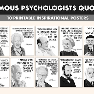 Famous Psychologists Printable Posters 10 Iconic Psychologists Quote ...