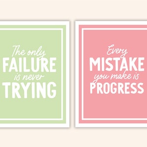 Pastel Growth Mindset Posters || 8 Inspiration Quote Posters for ...