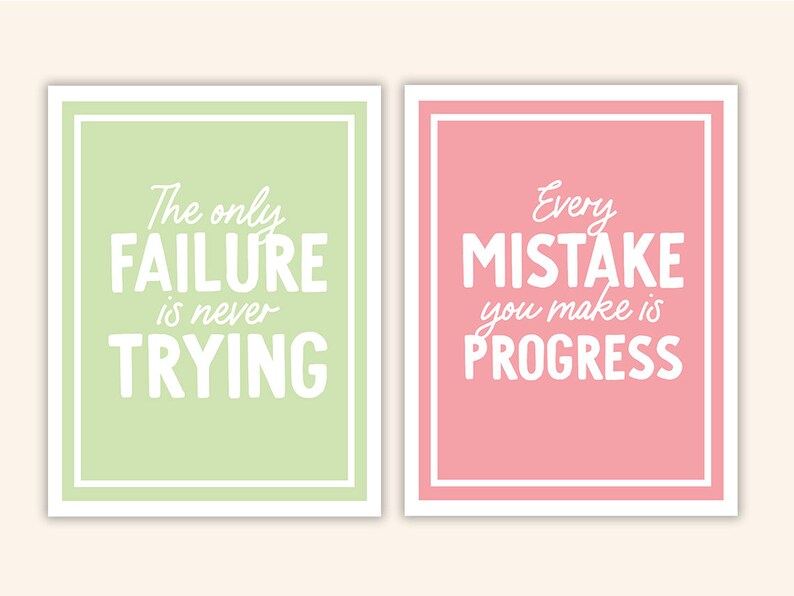 Pastel Growth Mindset Posters 8 Inspiration Quote Posters - Etsy