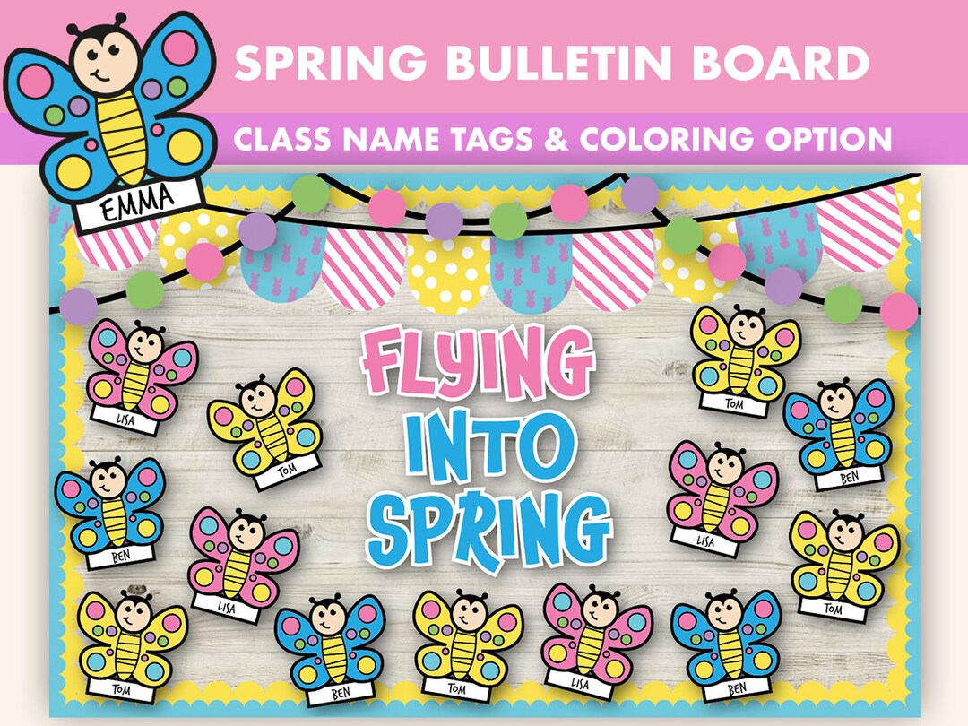 Butterfly Bulletin Board Kit Spring Bulletin Boards Digital Spring ...