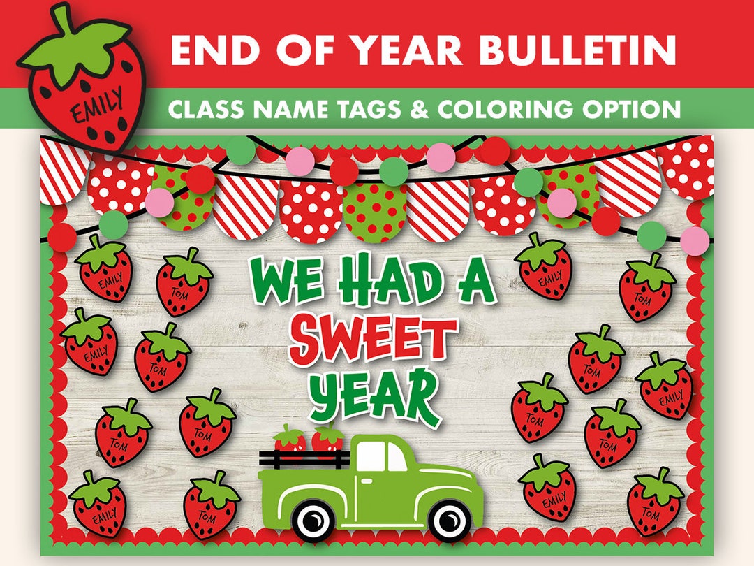 Strawberry Bulletin Board Kit Summer Bulletin Boards Digital May ...