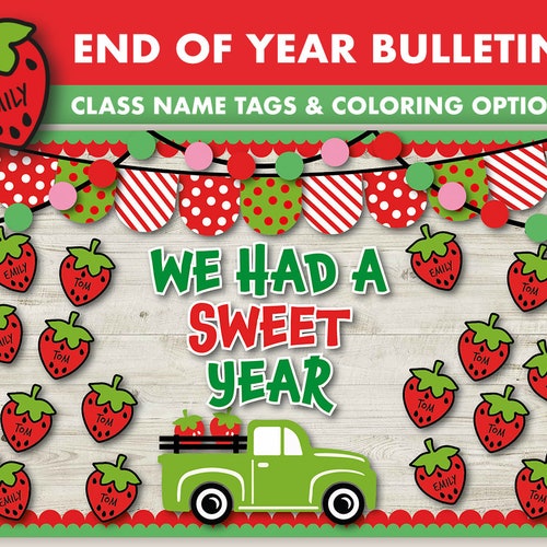 Strawberry Bulletin Board Kit Summer Bulletin Boards - Etsy