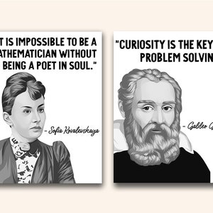 Famous Mathematicians Printable Posters 10 Inspiration Math Quote ...