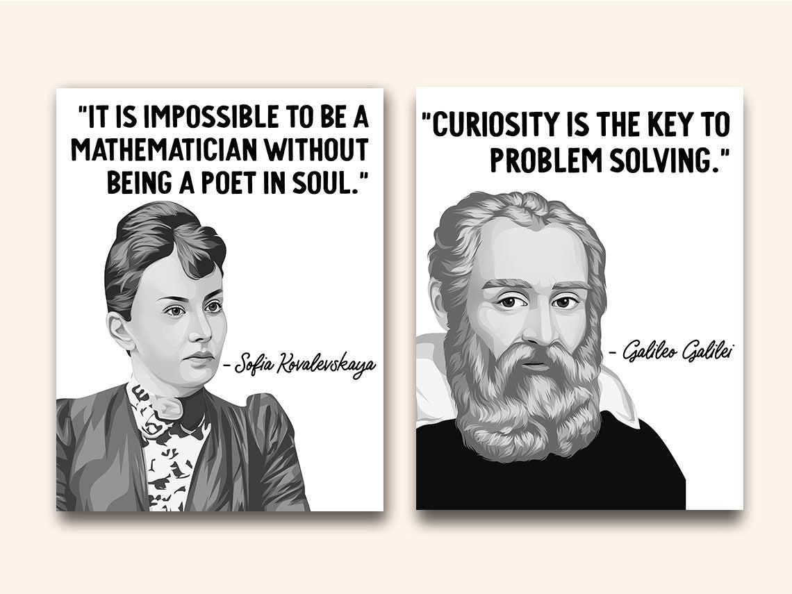 Famous Mathematicians Printable Posters || 10 Inspiration Math Quote ...
