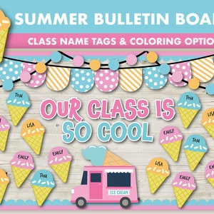 Ice Cream Bulletin Board Kit Summer Bulletin Boards Digital May ...
