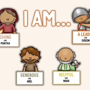 Boho Bible Characters Bulletin Board || 19 Printable Christian ...