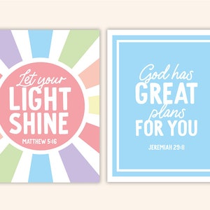 Pastel Bible Quote Posters || 8 Inspirational Bible Verse Wall Art for ...