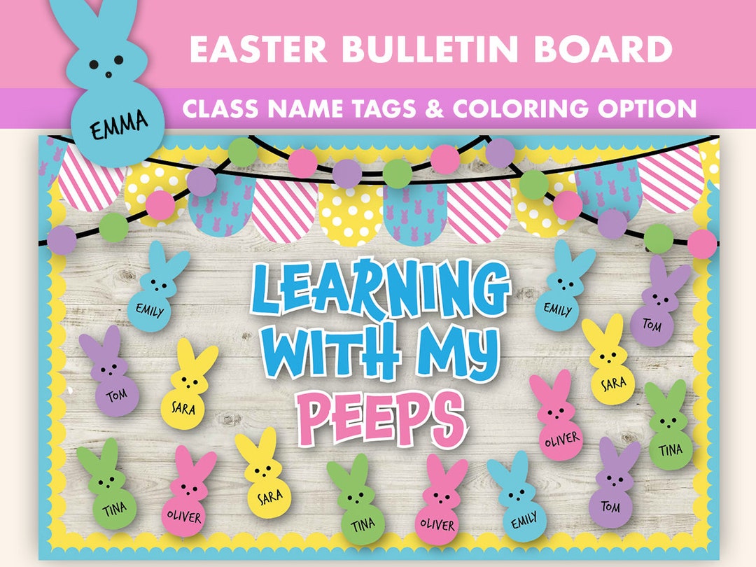Peeps Easter Bulletin Board Kit Spring Bulletin Boards Digital Peeps ...
