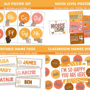 Retro Vibes Classroom Decor Bundle || Editable Classroom Printable ...