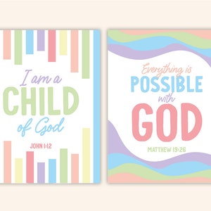 Pastel Bible Quote Posters || 8 Inspirational Bible Verse Wall Art for ...