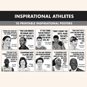 Inspirational Athletes Printable Posters || 10 Inspiration Quote ...