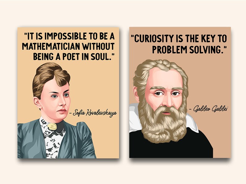 Famous Mathematicians Printable Posters 10 Inspiration Math - Etsy UK