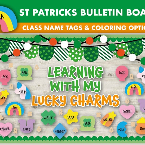 St Patricks Day Bulletin Board Kit Shamrock Bulletin St - Etsy