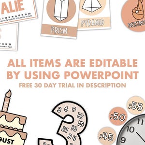 Calm Neutral Classroom Decor Bundle || Editable Classroom Printable ...