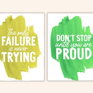 Watercolor Growth Mindset Posters || 8 Inspiration Quote Posters for ...