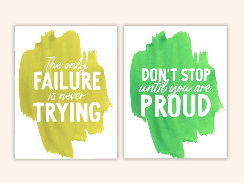 Watercolor Growth Mindset Posters 8 Inspiration Quote - Etsy
