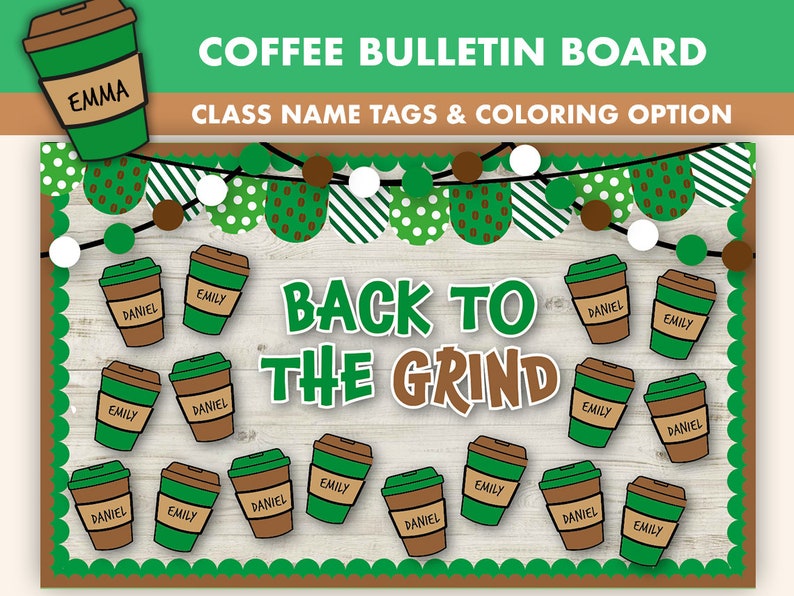 Back to the Grind Bulletin Board Kit Coffee Bulletin Boards - Etsy