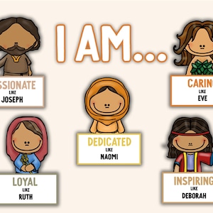 Boho Bible Characters Bulletin Board || 19 Printable Christian ...