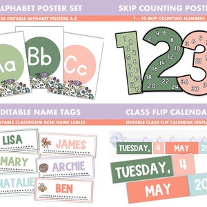 Wildflowers Classroom Decor Bundle || Editable Classroom Printable ...