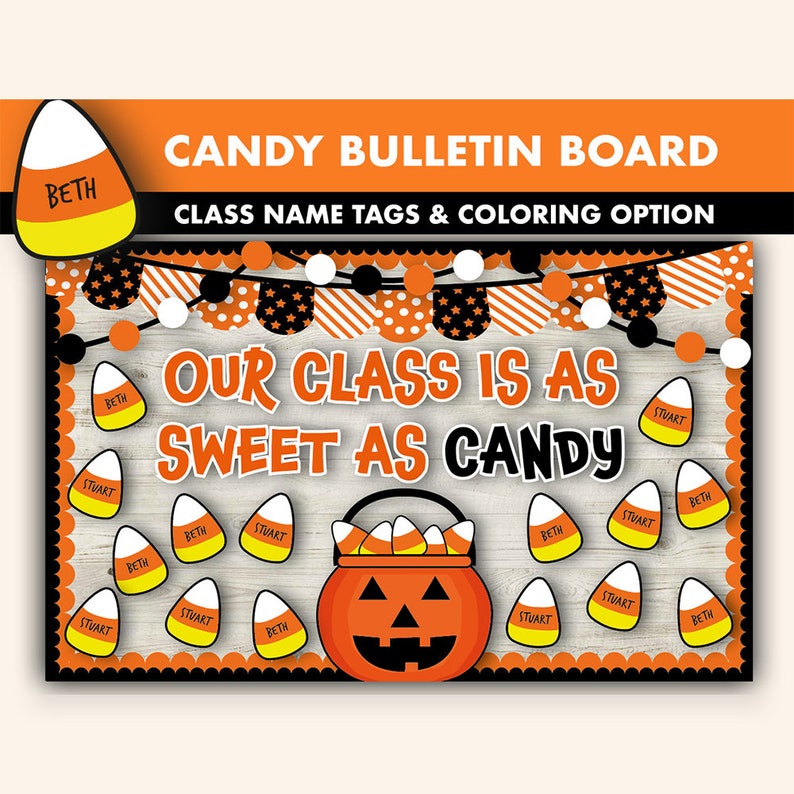 Candy Corn Bulletin Board Kit || Halloween Bulletin Boards Digital ...