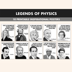 Famous Physics Printable Posters || 10 Inspiration Physics Quote ...