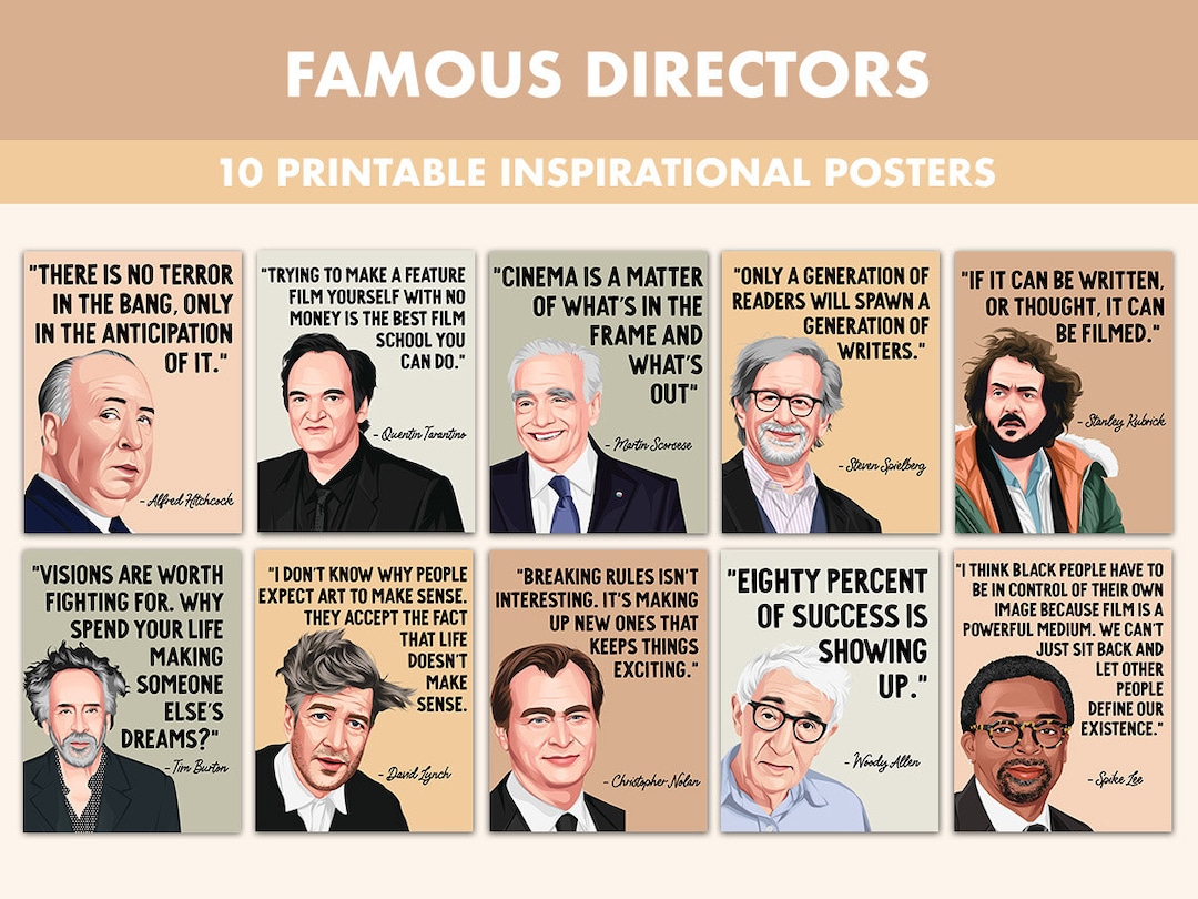 Famous Movie Directors Printable Posters 10 Inspiration Director Quote ...