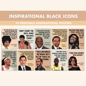 Black Icons Printable Posters || 10 Inspiration Black People Quote ...