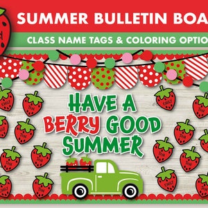 Strawberry Bulletin Board Kit Summer Bulletin Boards Digital May ...