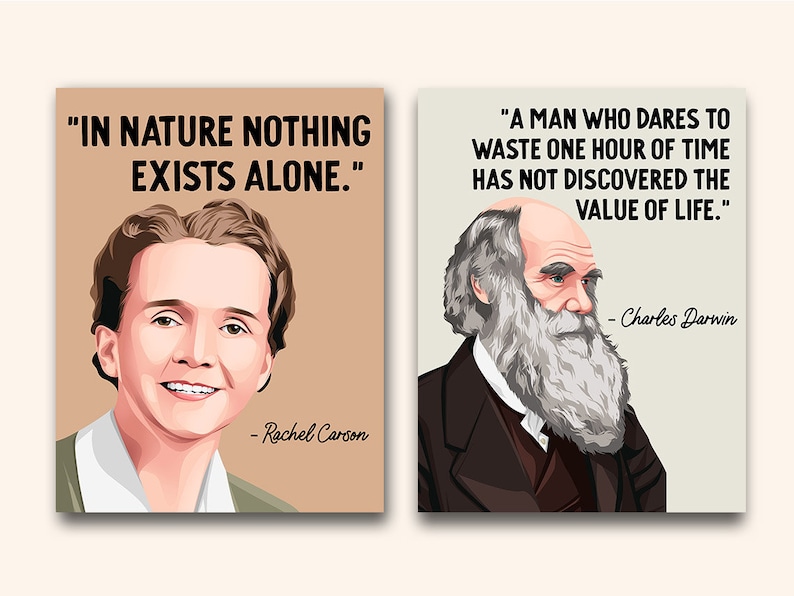 Famous Biologists Printable Posters 10 Inspiration Biology - Etsy