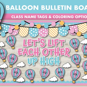 Hot Air Balloon Bulletin Board Kit Summer Bulletin Boards Digital April ...