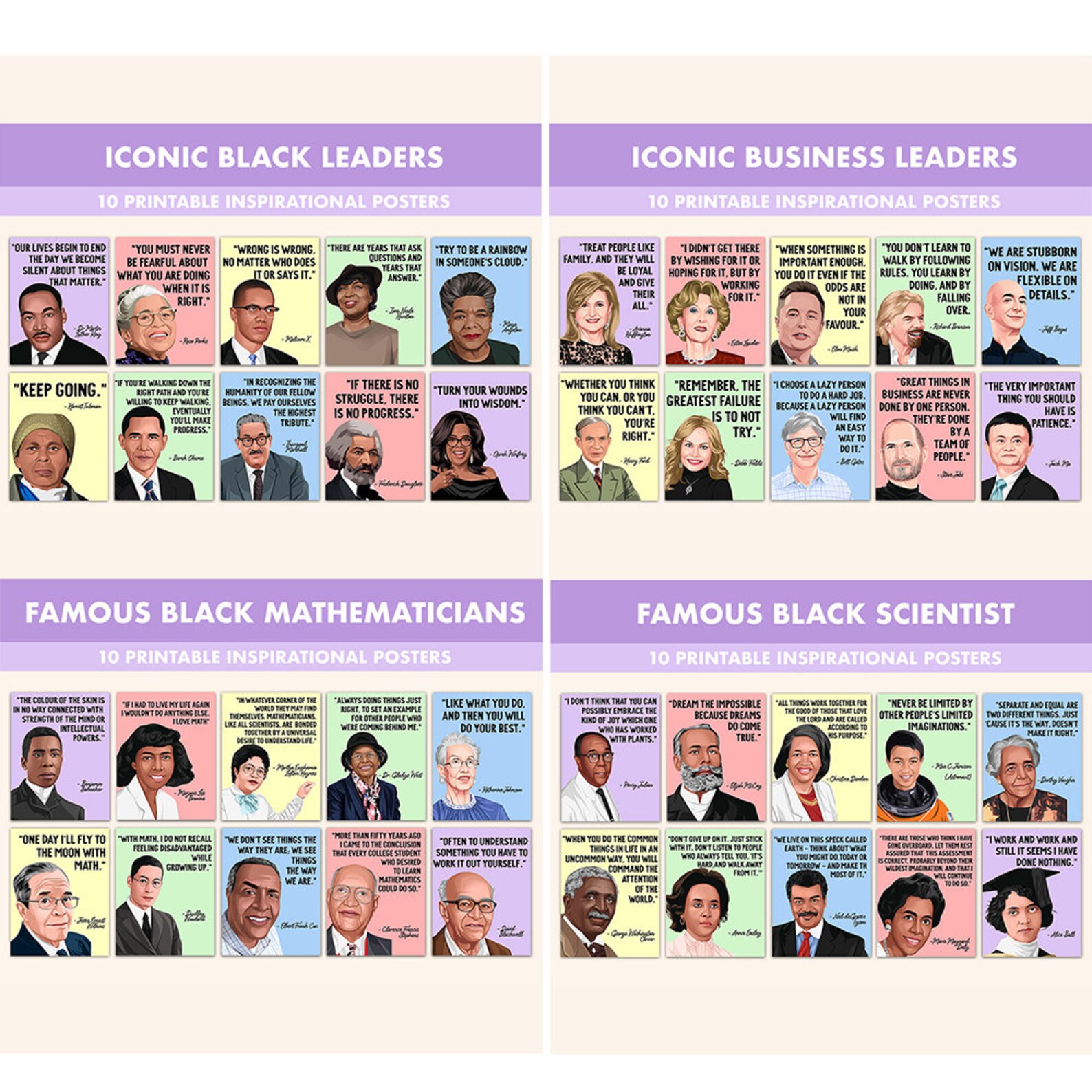 Giant Classroom Poster Bundle Printable Posters || Inspiration People ...